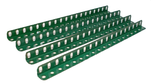 4 x Angle Girder 19 holes, pre-war green (part 8a)